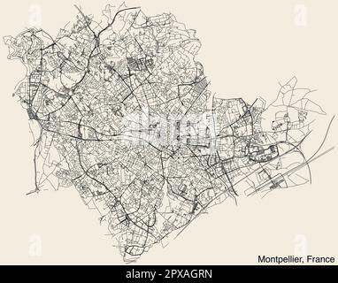 Street roads map of MONTPELLIER, FRANCE Stock Vector Image & Art - Alamy
