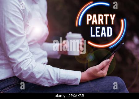Conceptual caption Party Lead. Business approach acts as the official ...