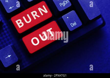 Text showing inspiration Burn Out. Business concept Feeling of physical ...
