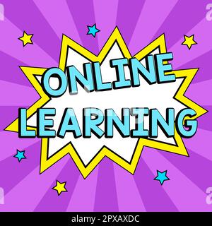 Text sign showing Online Learning. Internet Concept Larning with the ...