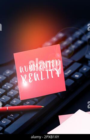 Sign displaying Augmented Reality. Internet Concept technology that ...