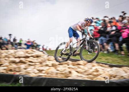 Thomas Pidcock participating in the Mountain Bike at the 2022 Munich ...