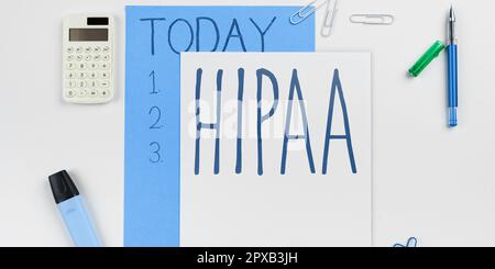 Text caption presenting Hipaa, Word Written on Acronym stands for ...