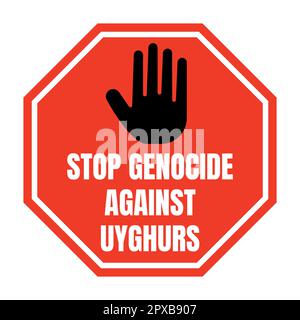Stop genocide against Uyghur symbol icon called stop au génocide des ...