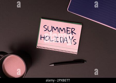 Inspiration showing sign Summer Holidays. Conceptual photo Vacation ...