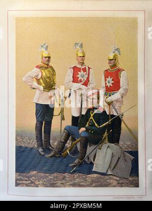 Guard in a 20th century Russian military uniform at the main entrance ...