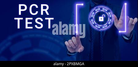 Sign displaying Pcr Test. Business overview qualitative detection of ...