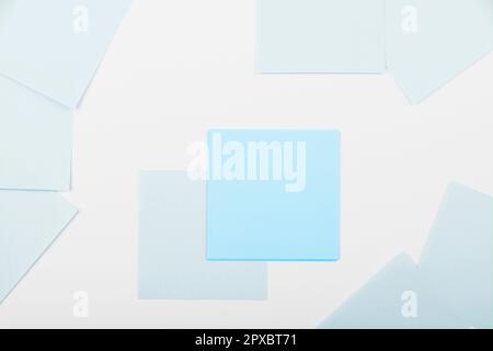 Notebook and Colored Papers Stickers Lying On Desk. Collection ...