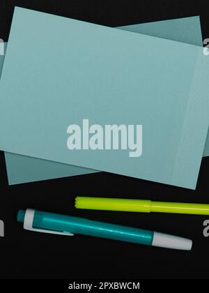 Photo With Pens Pencils Rullers Calculators. Colored Paper Stickers ...