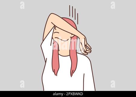 Lonely Face illustration in cartoon style. Lonely face expression ...