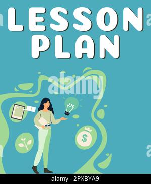 Inspiration showing sign Lesson Plan. Business concept a teacher's ...