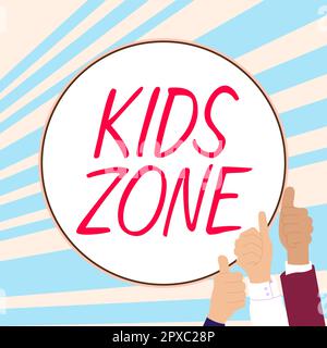 Text sign showing Kids Playground. Business concept piece of land ...