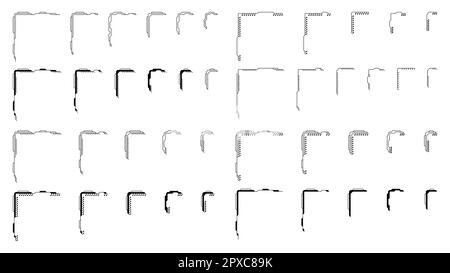 Set of tech corner isolated on white background. Vector design element ...