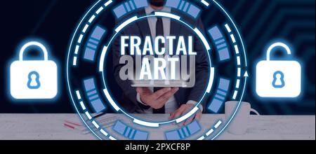 Sign displaying Fractal Art. Concept meaning the place or section of a ...