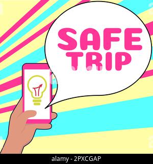 Text sign showing Road Trip. Business idea Roaming around places with ...