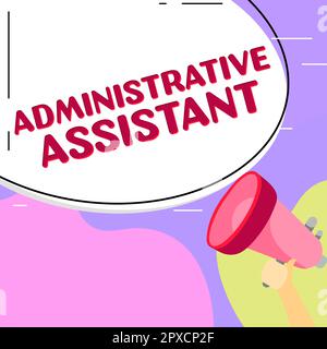 Hand writing sign Administrative Assistant. Business overview ...