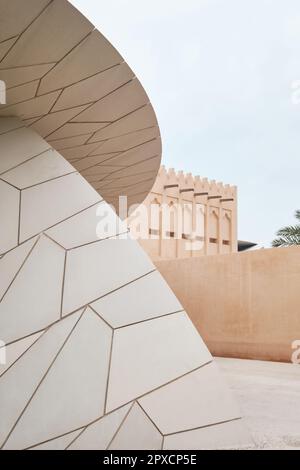Doha, April 2023: palace of Sheikh Abdullah bin Jassim Al Thani at the ...