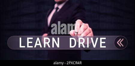 Conceptual caption Learn Drive, Business showcase to gain the knowledge ...