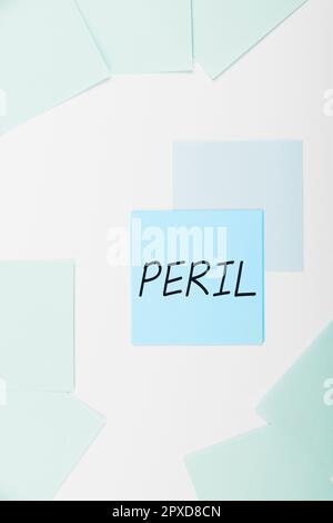 Text showing inspiration Peril, Word Written on indicates something ...