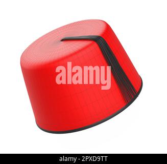 3D model of red turkish fez with visible wireframe Stock Photo - Alamy