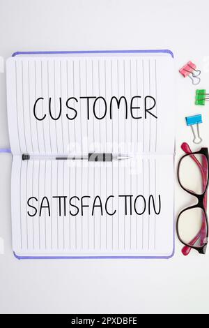 Text caption presenting Customer Satisfaction. Internet Concept Exceed Consumer Expectation ...