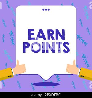 Text caption presenting Earn Points. Conceptual photo to get praise or ...