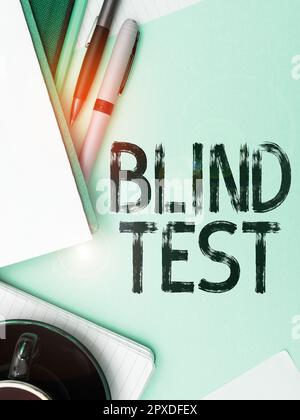 Handwriting text Blind Test. Business concept Social engagement with a ...