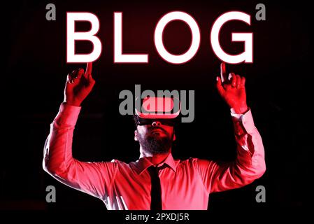 Inspiration showing sign Blog. Concept meaning A regularly updated ...