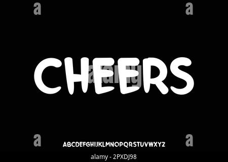 Bold playful and fun decorative handwriting alphabet font vector. Retro ...
