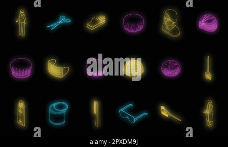 Hair cover icons set. Isometric set of hair cover vector icons for web ...