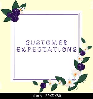 Hand writing sign Customer Expectations. Business concept Benefits a ...