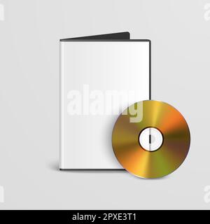 Vector Realistic Yellow CD, DVD with Plastic Rectangular Cover ...