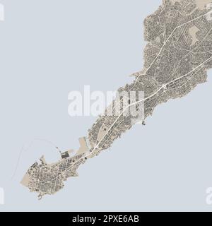Vector map of Conakry, Guinea. Urban city road map poster illustration ...