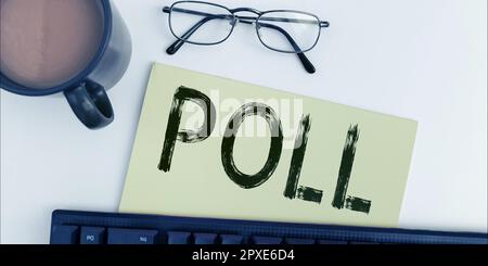 Conceptual caption Poll. Business overview Record of the number of ...