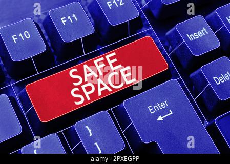 Sign displaying Safe Space. Business showcase a place or room in which ...
