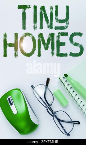 Writing displaying text Tiny Homes. Business idea houses contain one ...