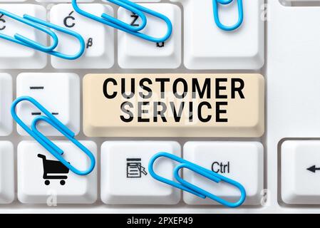 Handwriting text Customer Service. Conceptual photo process of ensuring ...