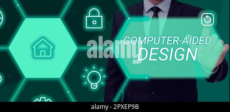 Writing displaying text Computer Aided Design. Business showcase CAD ...