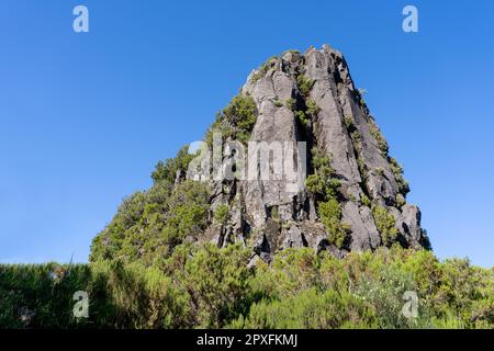 Pináculo (Pinaculo) rock in Madeira Island. Portugal Stock Photo - Alamy