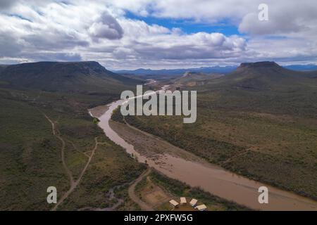 A tranquil scene of the Agua Fria River flowing peacefully after a ...