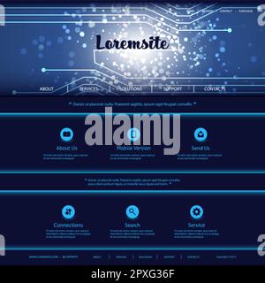 Website Design with Digital Connections Pattern Stock Vector Image ...
