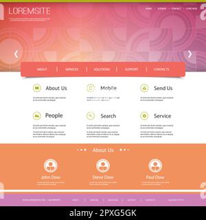 Website Template with Rings Mosaic Header Design Stock Vector Image ...