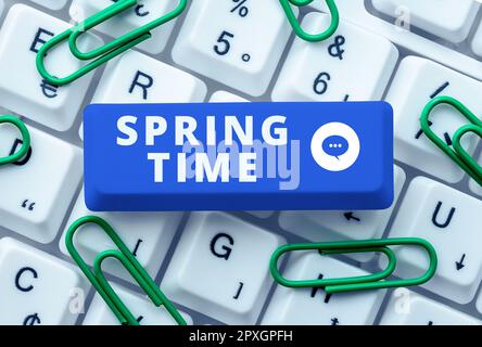 Conceptual caption Spring Time, Internet Concept temperate season of ...