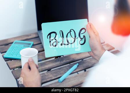 Handwriting text Blog. Business concept A regularly updated website web ...