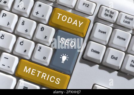 Writing displaying text Seo Metrics. Business showcase measure the ...