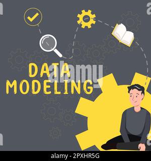 Handwriting text Data Modeling. Concept meaning process of transferring ...