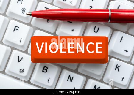Conceptual caption Violence. Internet Concept the use of physical force ...