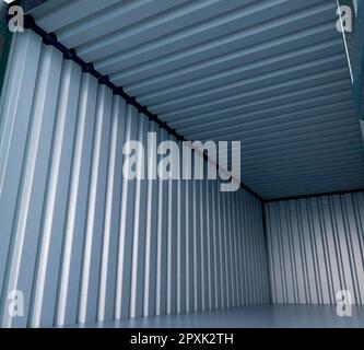 A shipping container with open doors and a locking mechanism on an ...