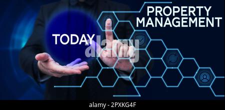 Conceptual caption Property Management. Business idea Overseeing of ...
