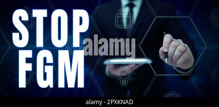 Conceptual display Stop Fgm, Business showcase Put an end on female ...